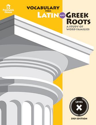 Vocabulary from Latin and Greek Roots - Grade X | Prestwick House ...